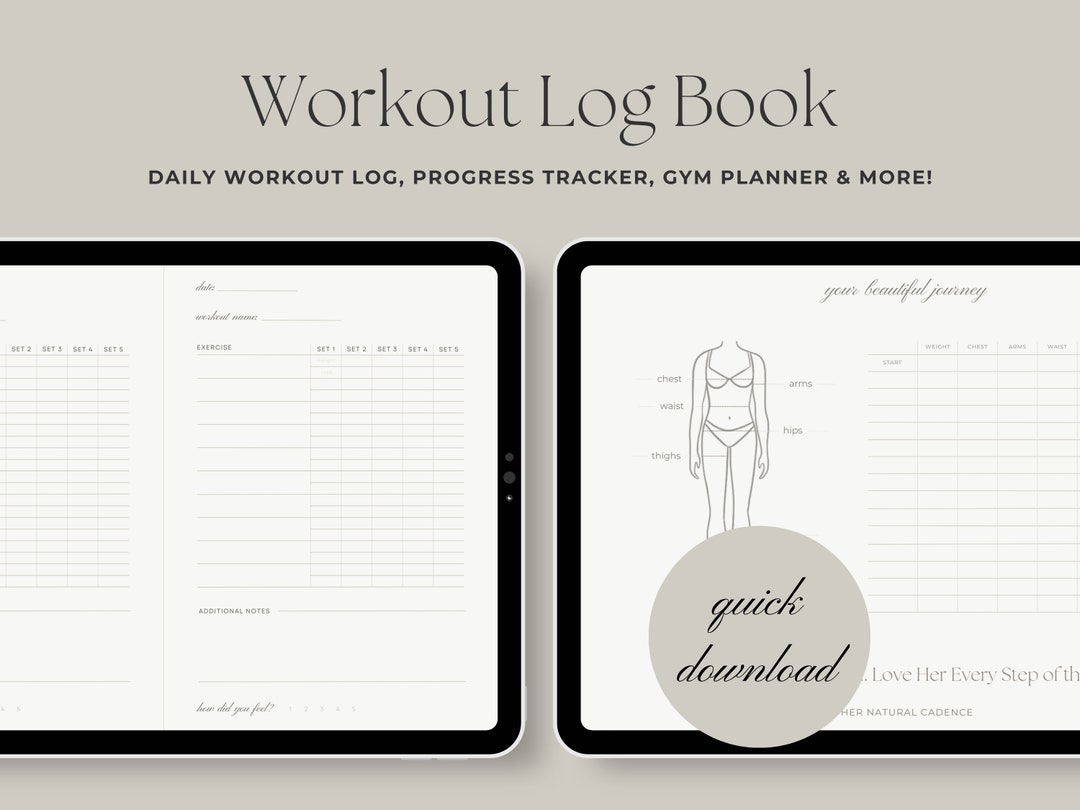 Workout Log Book (digital Download) | Weight Lifting Log & Home Workout ...