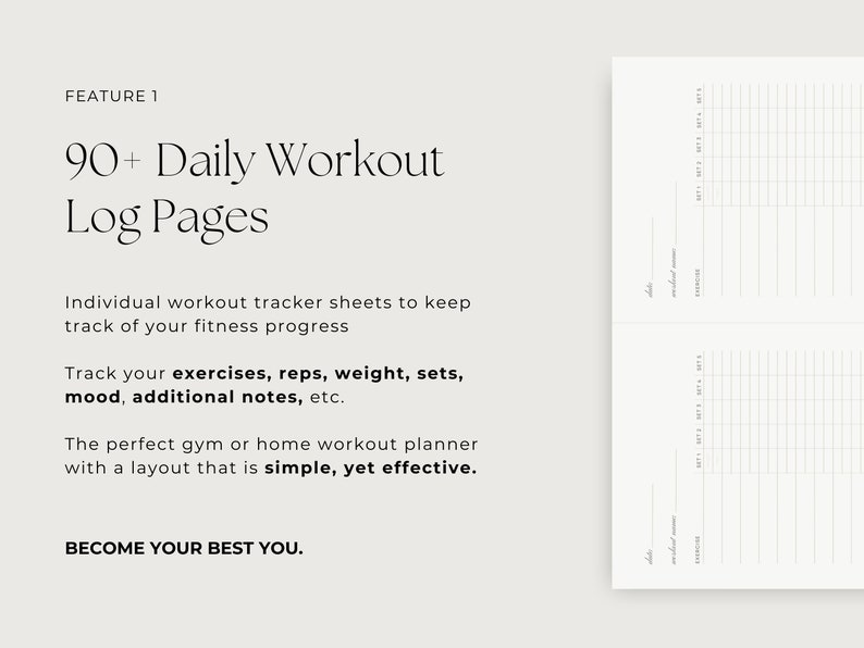 Workout Log Book (printable) | Weight Lifting Log & Home Workout ...