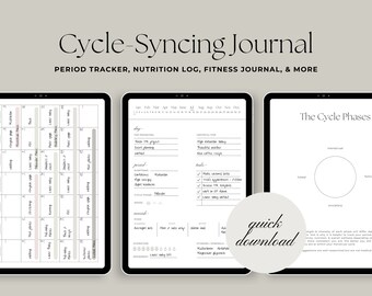 Cycle Syncing Journal With Calendar printable Period Tracker & Fitness ...