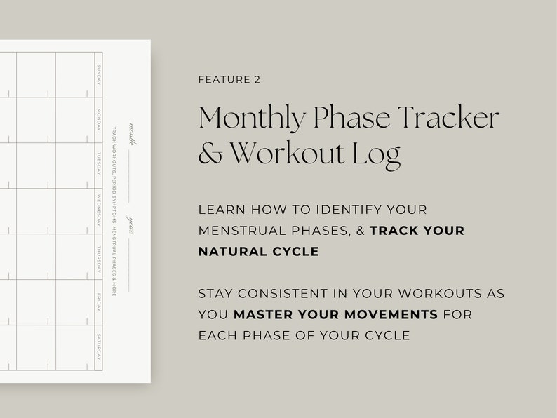Cycle Syncing Journal With Calendar printable Period Tracker & Fitness Journal Wellness Journal ...