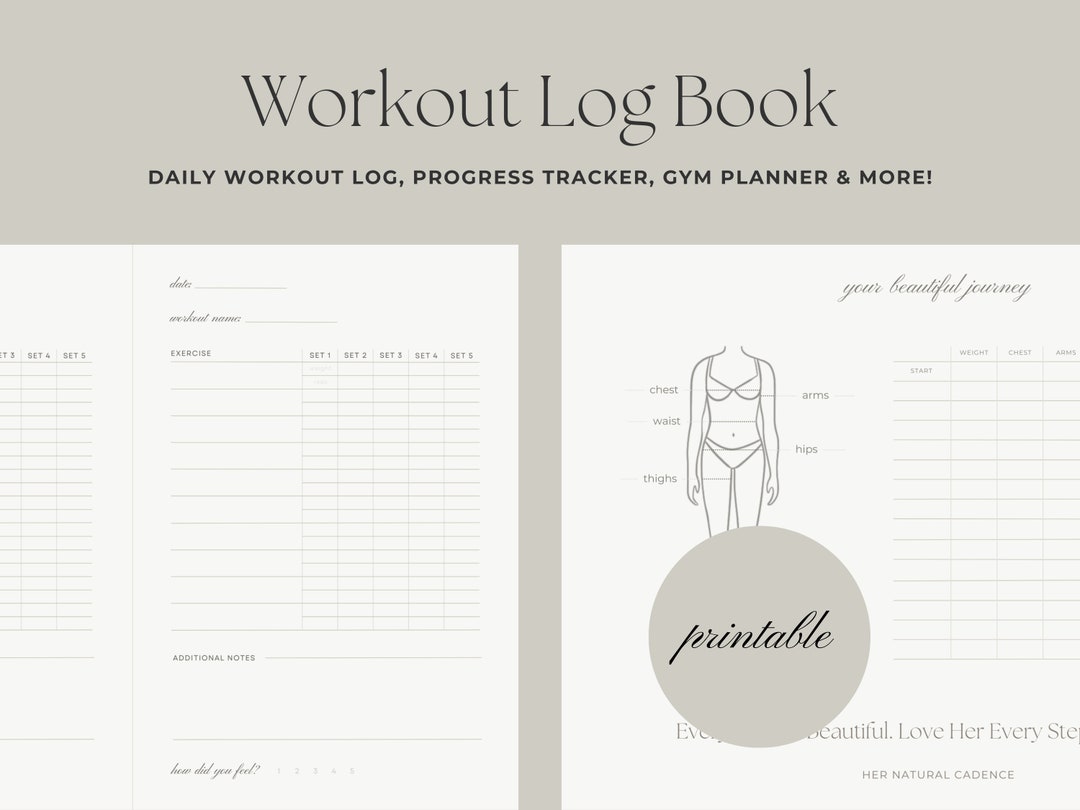 Workout Log Book (printable) | Weight Lifting Log & Home Workout ...