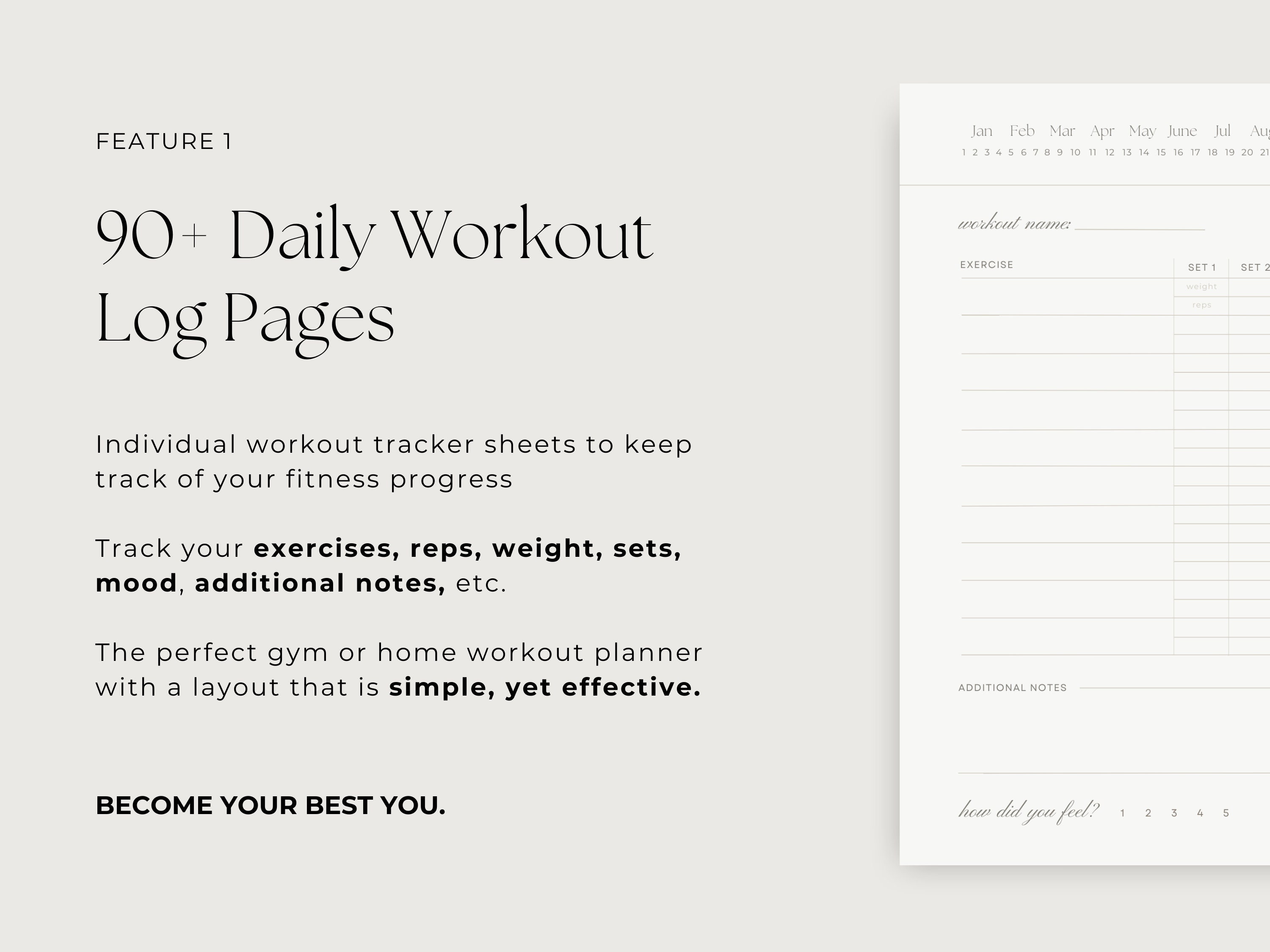 Workout Log Book (printable) | Weight Lifting Log & Home Workout ...