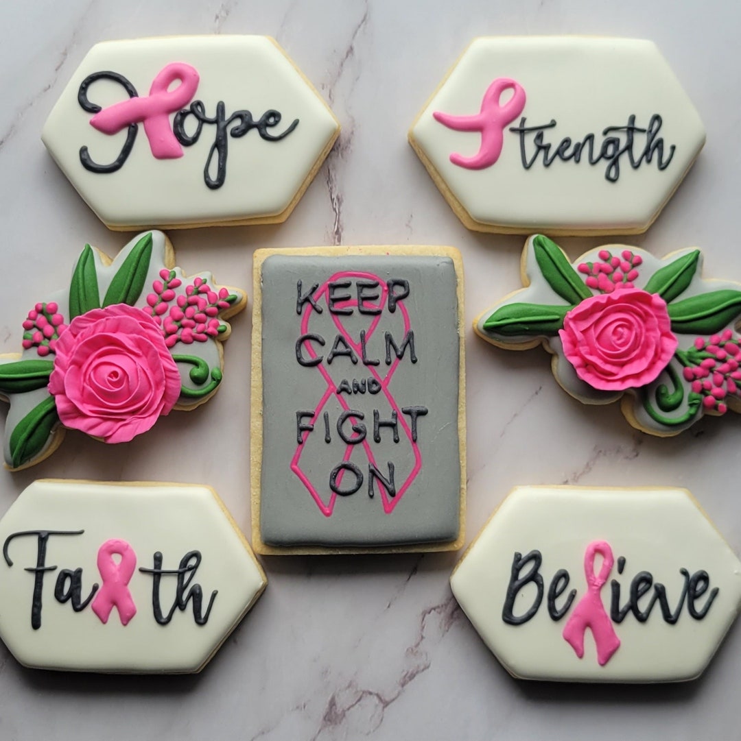 Breast Cancer Awareness Cookies - Etsy