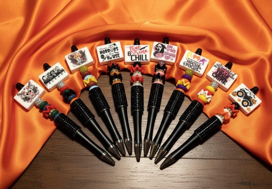 Bedazzled Square Horror Beaded Pens - Etsy