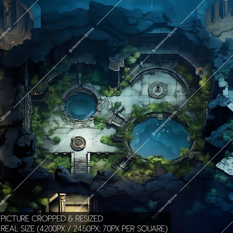 RPG Battlemap: Forgotten Ocean Heart Dnd Battle Map for Roll20 - Etsy