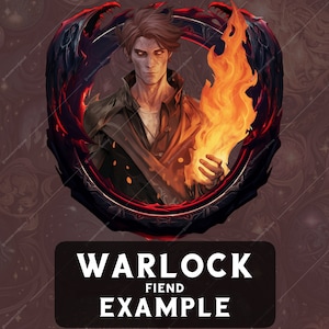 Warlock Fiend Patron Token Frame Dnd for VTT Roll20 Token Border ...