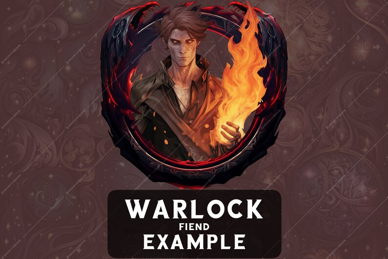 Warlock Fiend Patron Token Frame Dnd for VTT Roll20 Token Border ...