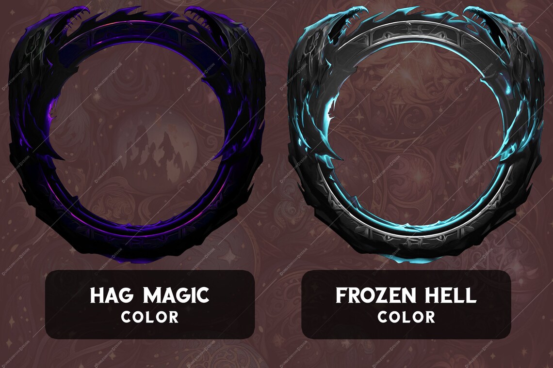 Warlock Fiend Patron Token Frame Dnd for VTT Roll20 Token Border ...