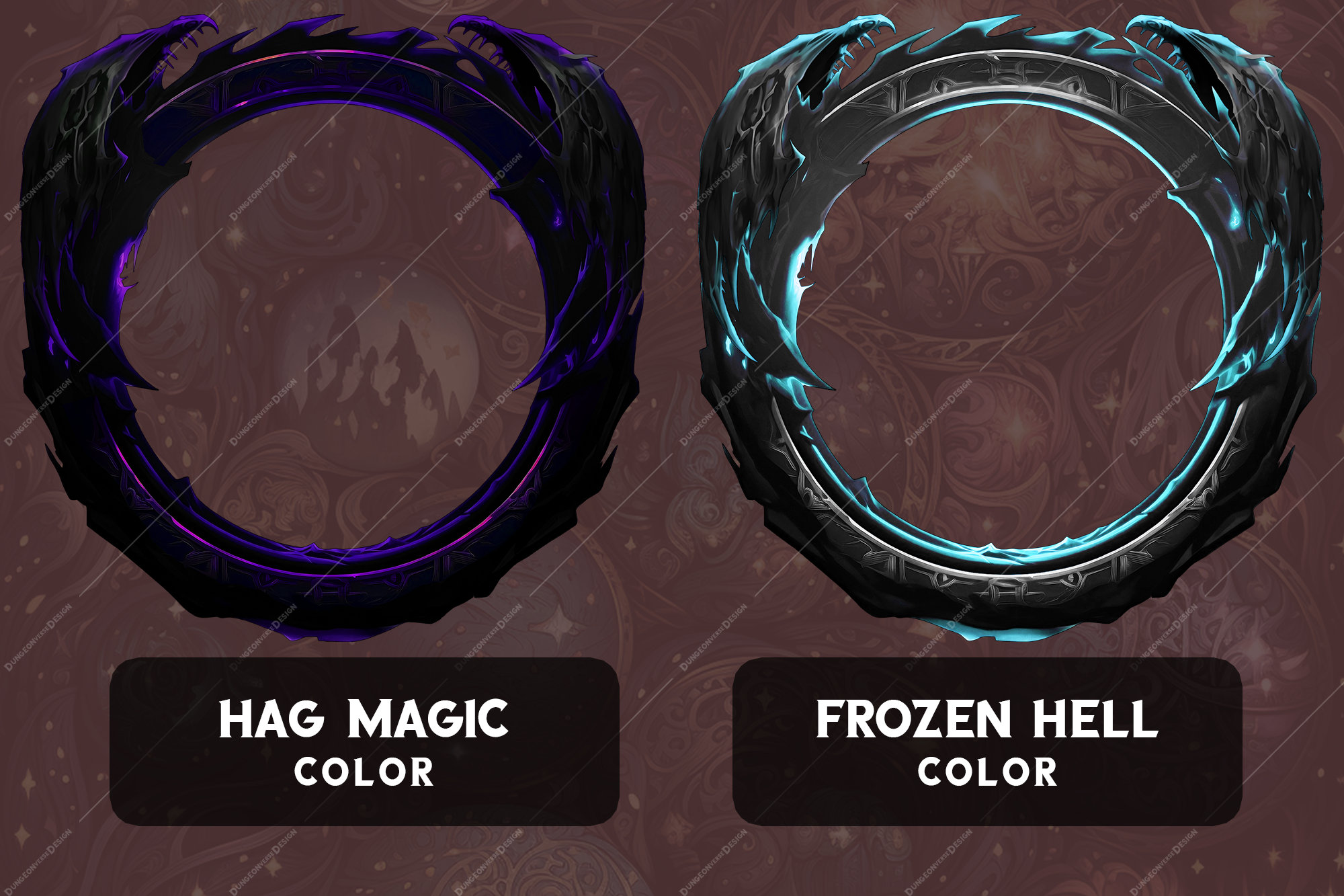 Warlock Fiend Patron Token Frame Dnd for VTT Roll20 Token Border ...