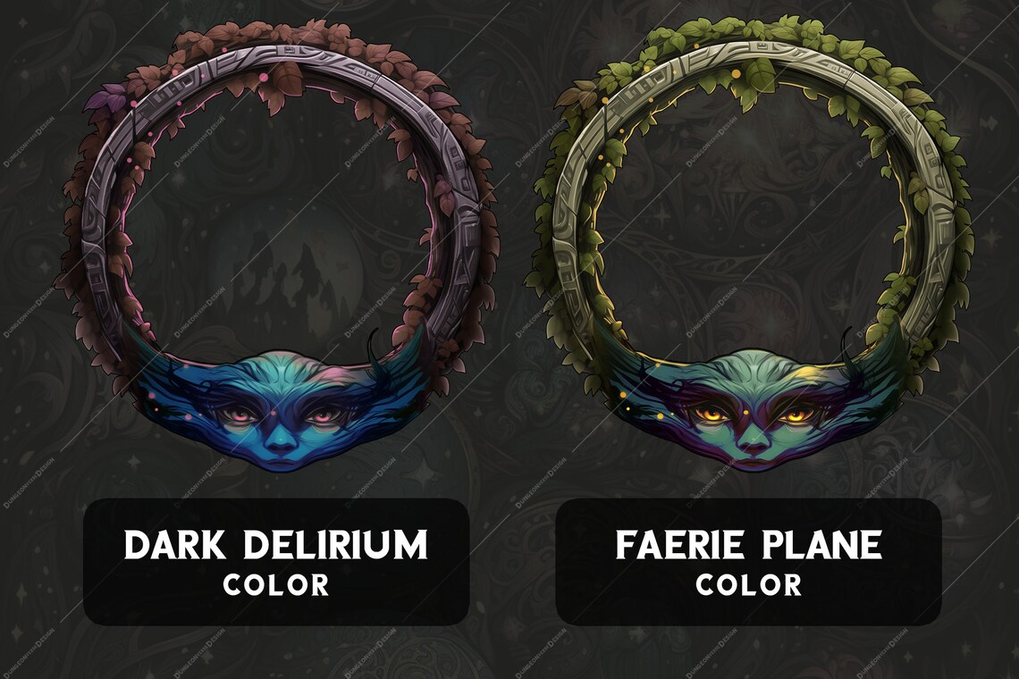 Warlock Archfey Patron Token Frame Dnd for VTT Roll20 Token Border ...