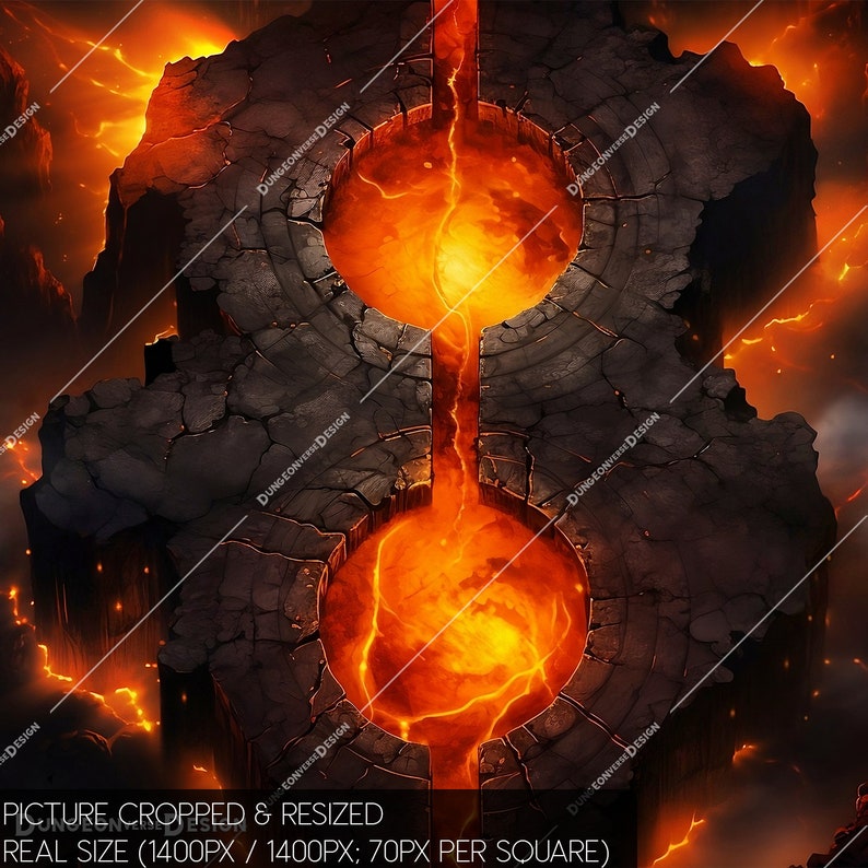 RPG Battlemap: Demonic Volcano Dnd Lava Battle Map for Roll20 - Etsy