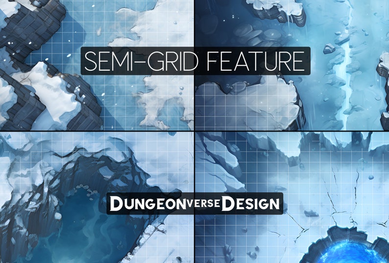 RPG Battlemap: Frostbite Mountain Dnd Snow Battle Map for Roll20 ...