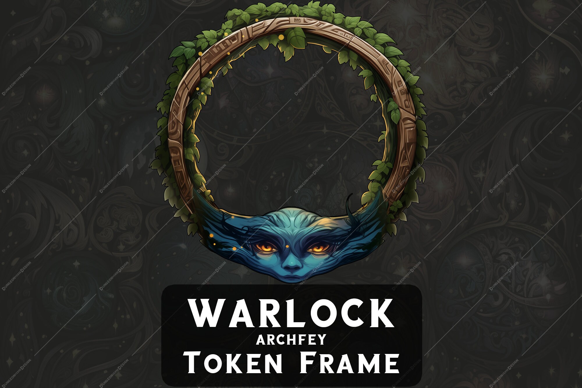 Warlock Archfey Patron Token Frame Dnd for VTT Roll20 Token Border ...