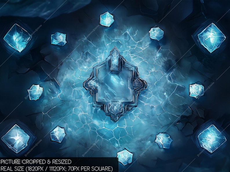 RPG Battlemap: Dark Crystal Caverns Dnd Snowy Cave Battle Map for ...