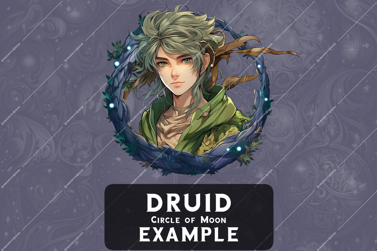 Druid Circle of Moon Token Frame Dnd for Roll20 Token Border - Etsy