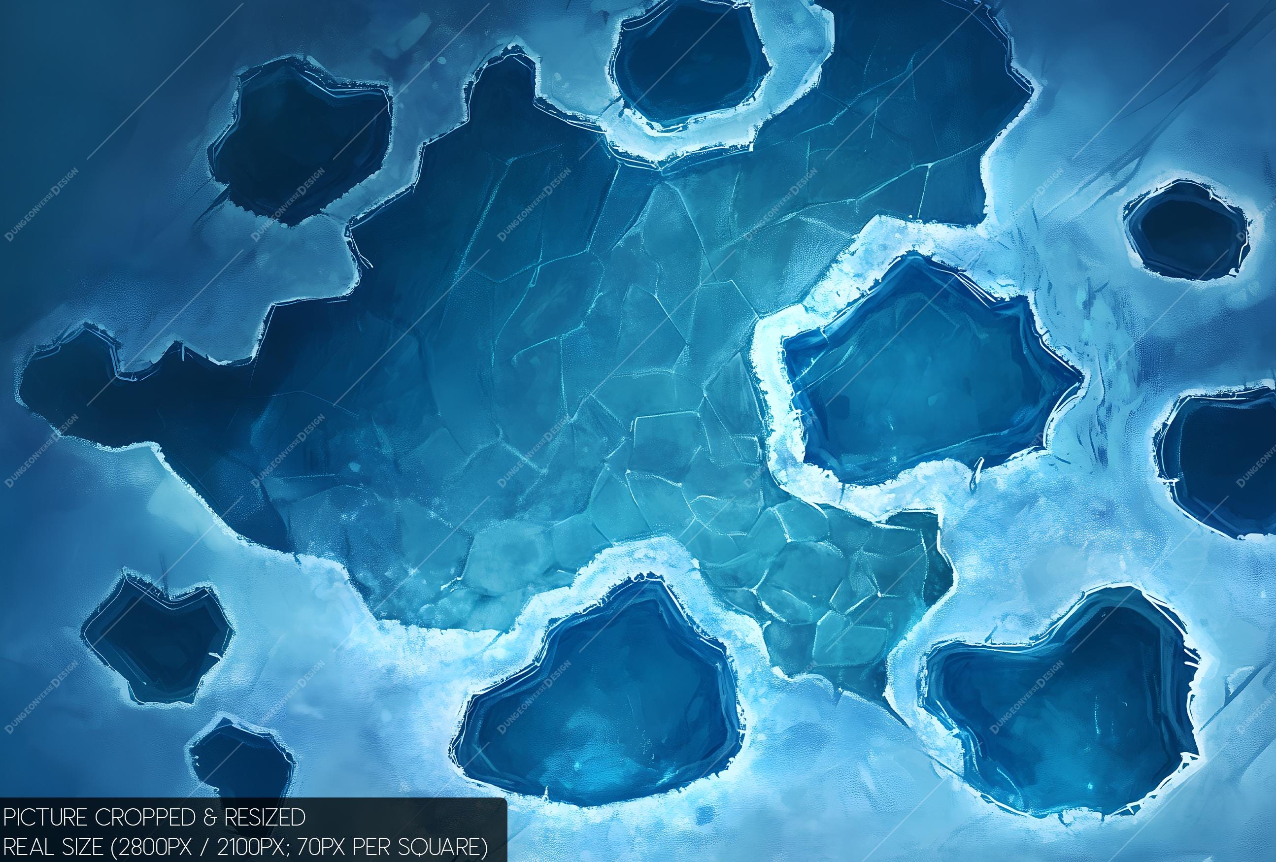 RPG Battlemap: Dark Crystal Caverns Dnd Snowy Cave Battle Map for Roll20 Crystalized Ice ...