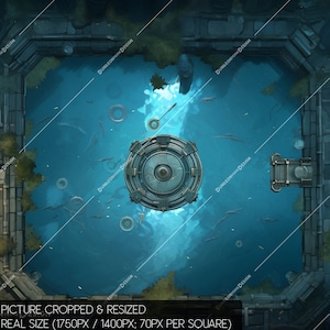 RPG Battlemap: Forgotten Ocean Heart Dnd Battle Map for Roll20 Sunken ...