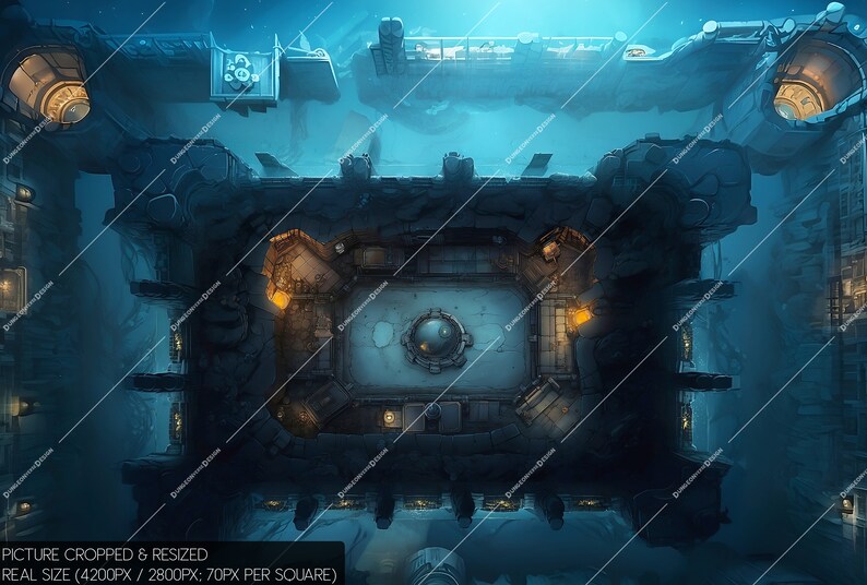 RPG Battlemap: Forgotten Ocean Heart Dnd Battle Map for Roll20 Sunken ...