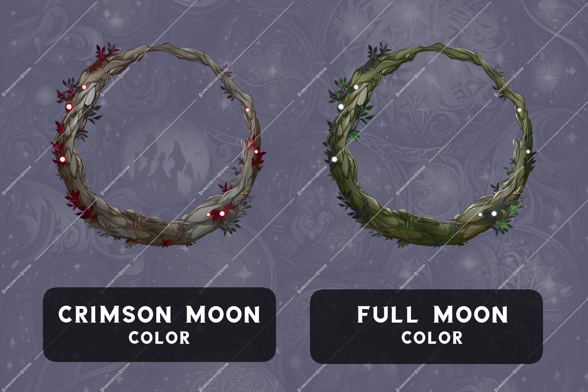 Druid Circle of Moon Token Frame Dnd for Roll20 Token Border - Etsy