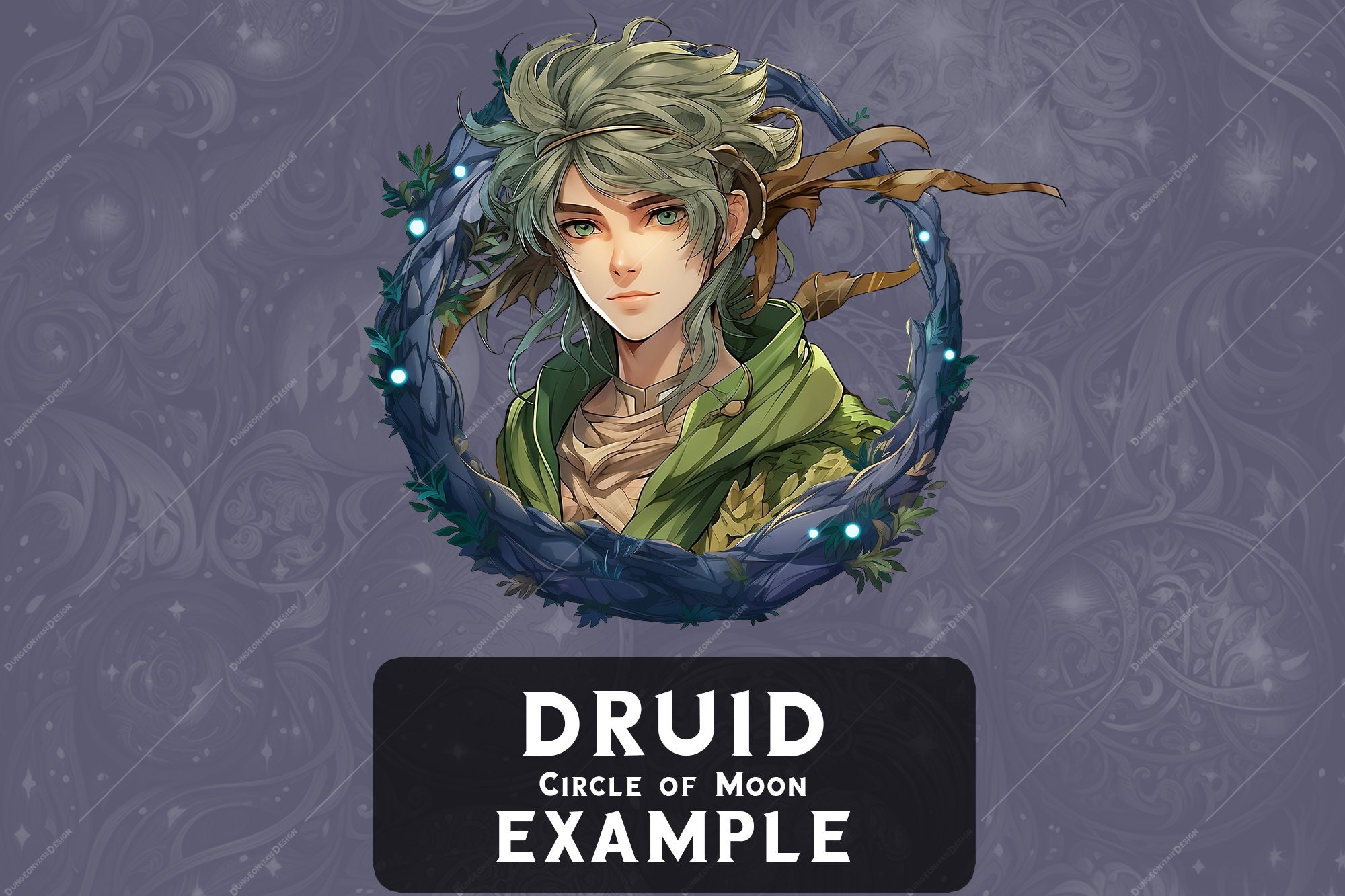 Druid Circle of Moon Token Frame Dnd for Roll20 Token Border Tabletop ...