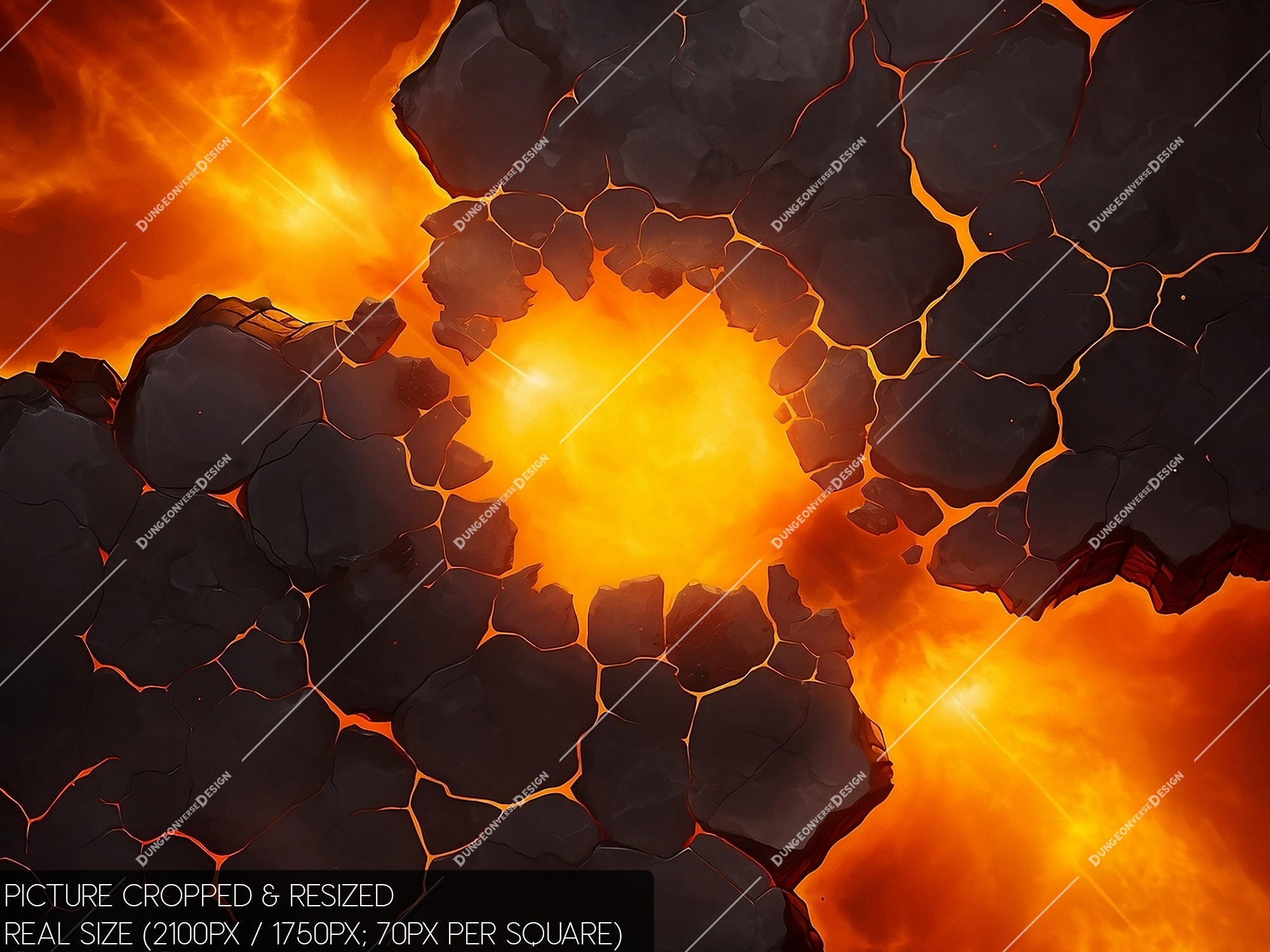 RPG Battlemap: Demonic Volcano Dnd Lava Battle Map for Roll20 Fire Pit ...