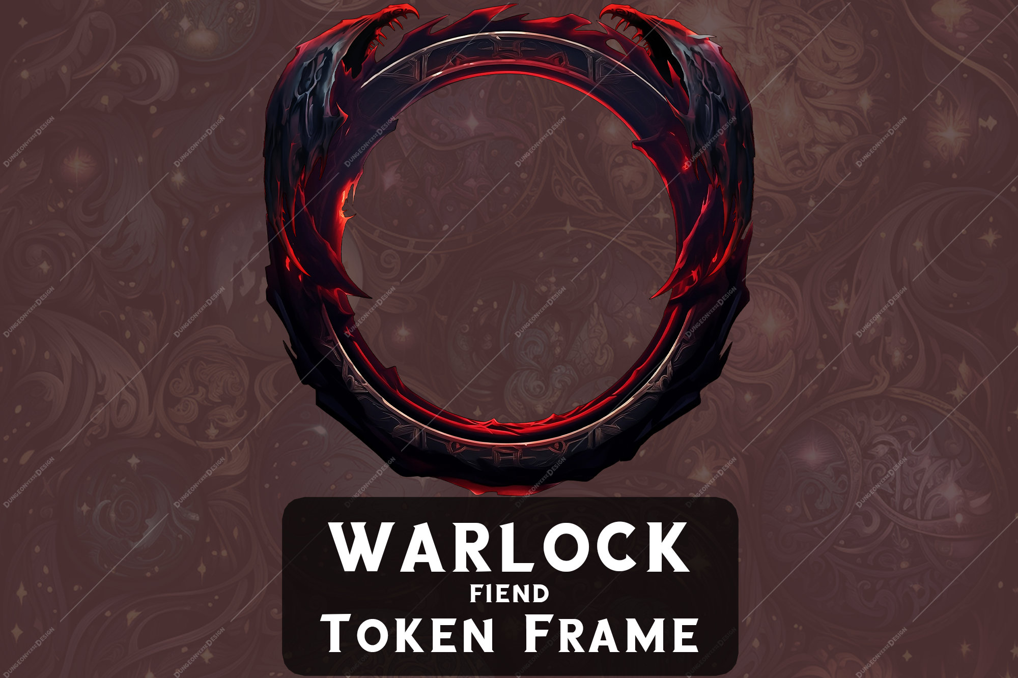 Warlock Fiend Patron Token Frame Dnd for VTT Roll20 Token Border ...