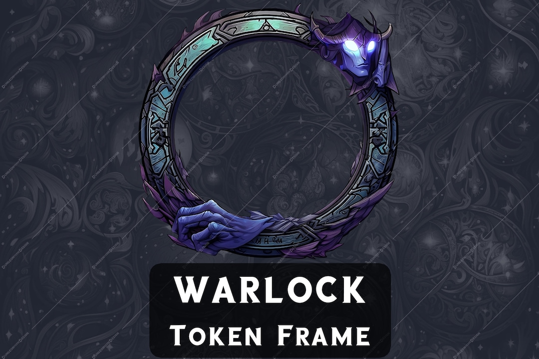 Warlock Token Frame Dnd for VTT Roll20 Token Border Tabletop Stamp ...