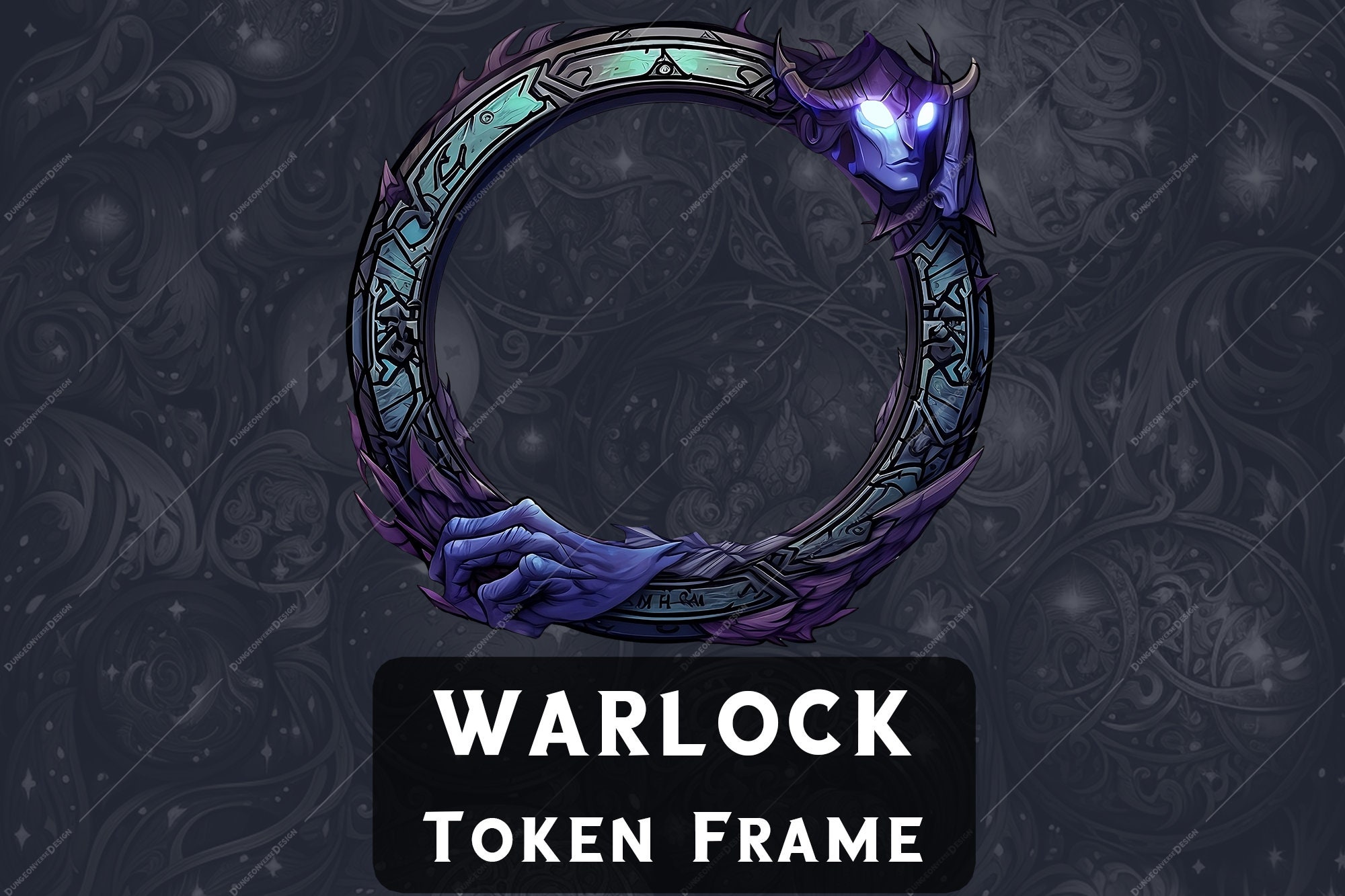 Warlock Token Frame Dnd for VTT Roll20 Token Border Tabletop Stamp ...