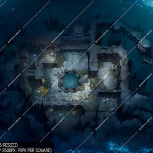 RPG Battlemap: Forgotten Ocean Heart Dnd Battle Map for Roll20 Sunken ...