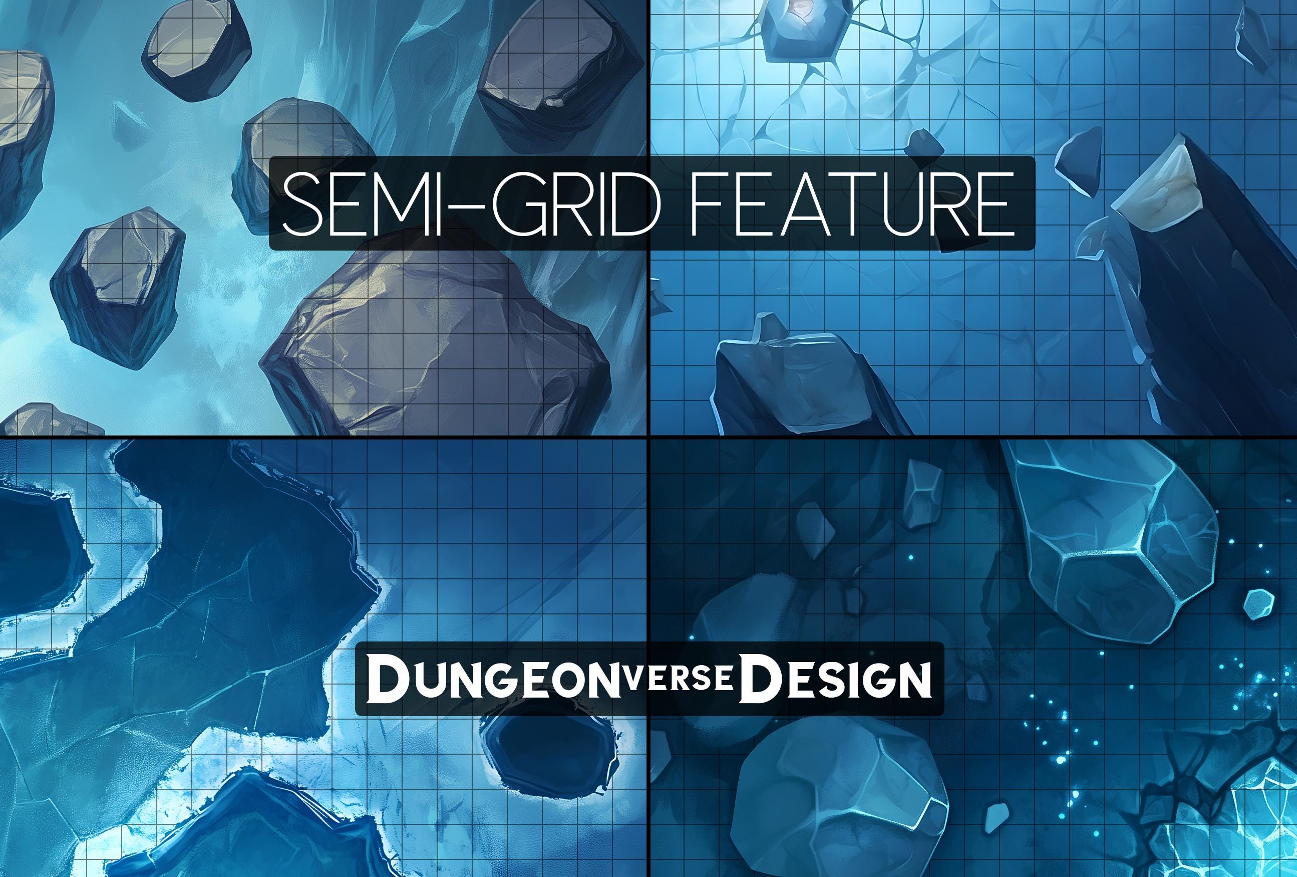 RPG Battlemap: Dark Crystal Caverns Dnd Snowy Cave Battle Map for ...