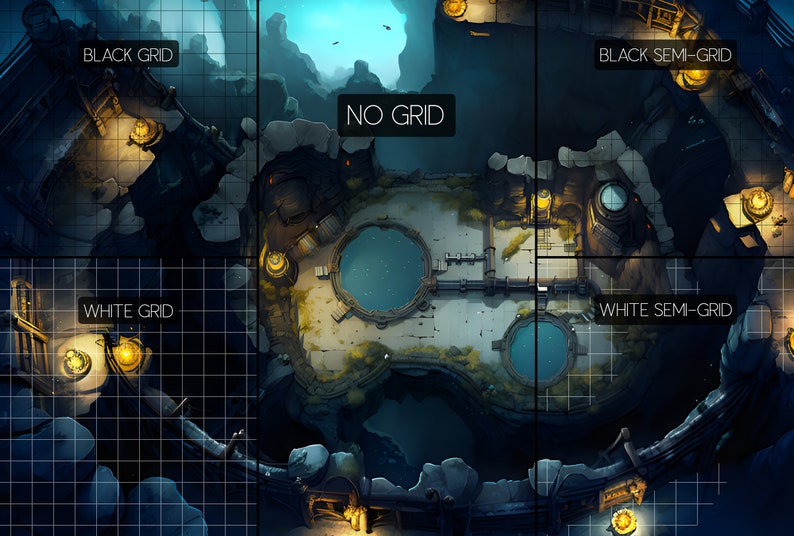 RPG Battlemap: Forgotten Ocean Heart Dnd Battle Map for Roll20 Sunken ...