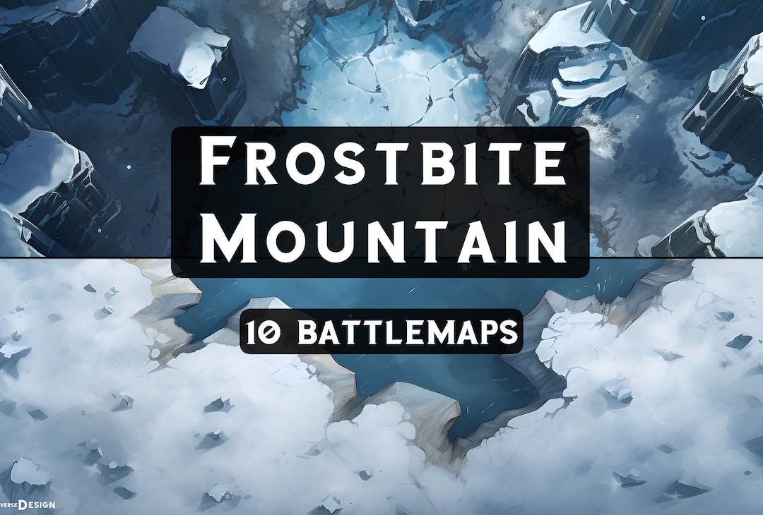 RPG Battlemap: Frostbite Mountain Dnd Snow Battle Map for Roll20 ...