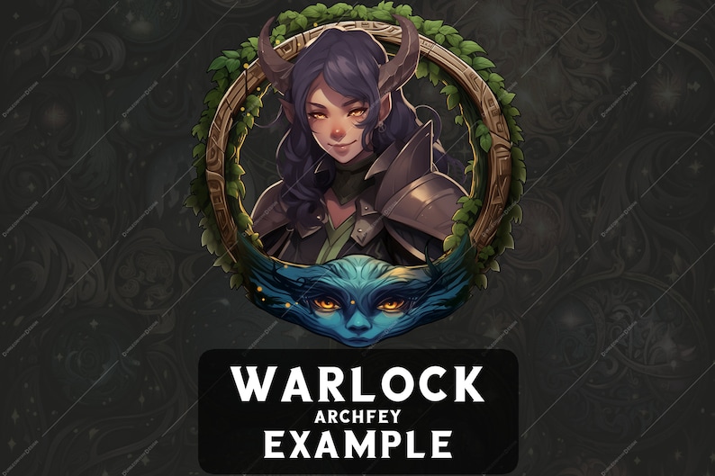 Warlock Archfey Patron Token Frame Dnd for VTT Roll20 Token Border ...