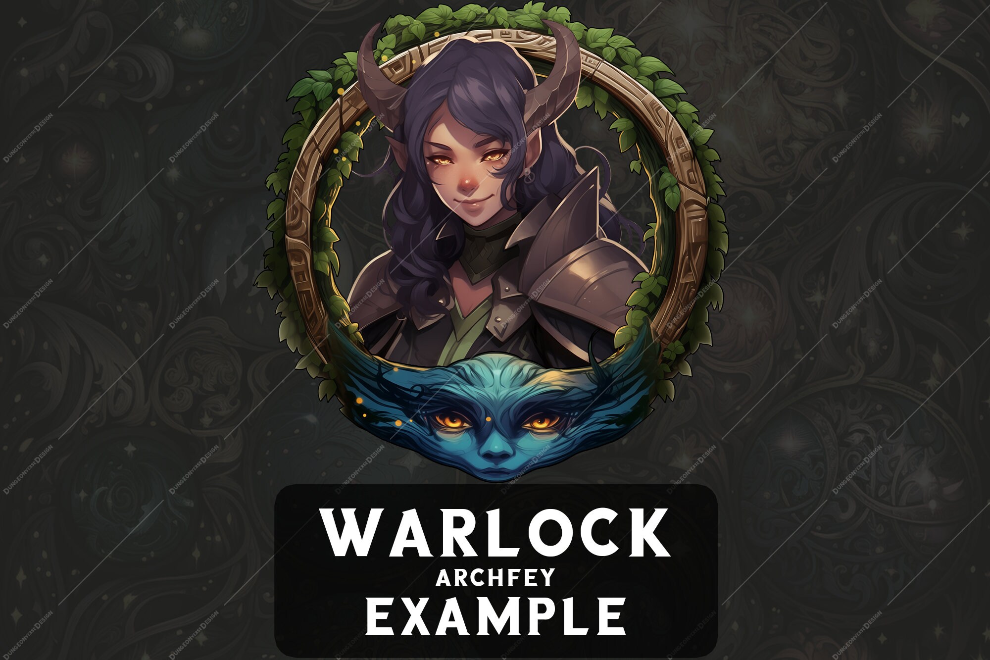 Warlock Archfey Patron Token Frame Dnd for VTT Roll20 Token Border ...