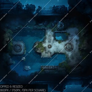 RPG Battlemap: Forgotten Ocean Heart Dnd Battle Map for Roll20 Sunken ...
