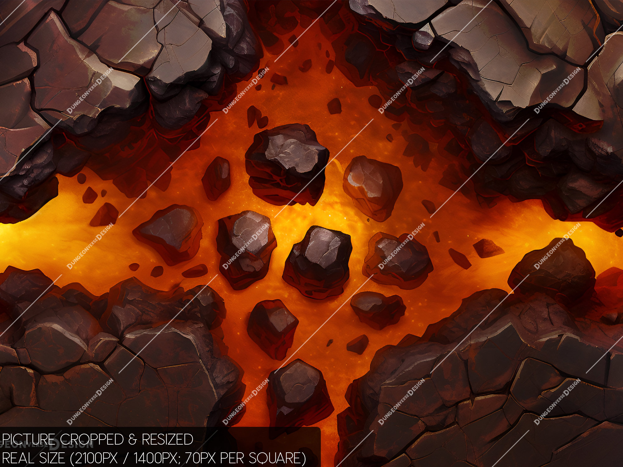 RPG Battlemap: Demonic Volcano Dnd Lava Battle Map for Roll20 - Etsy