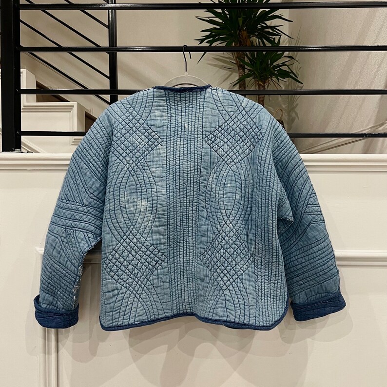 Vintage Quilt Jacket Quilted Coat, Handmade Jacket, Denim Quilt Jacket ...