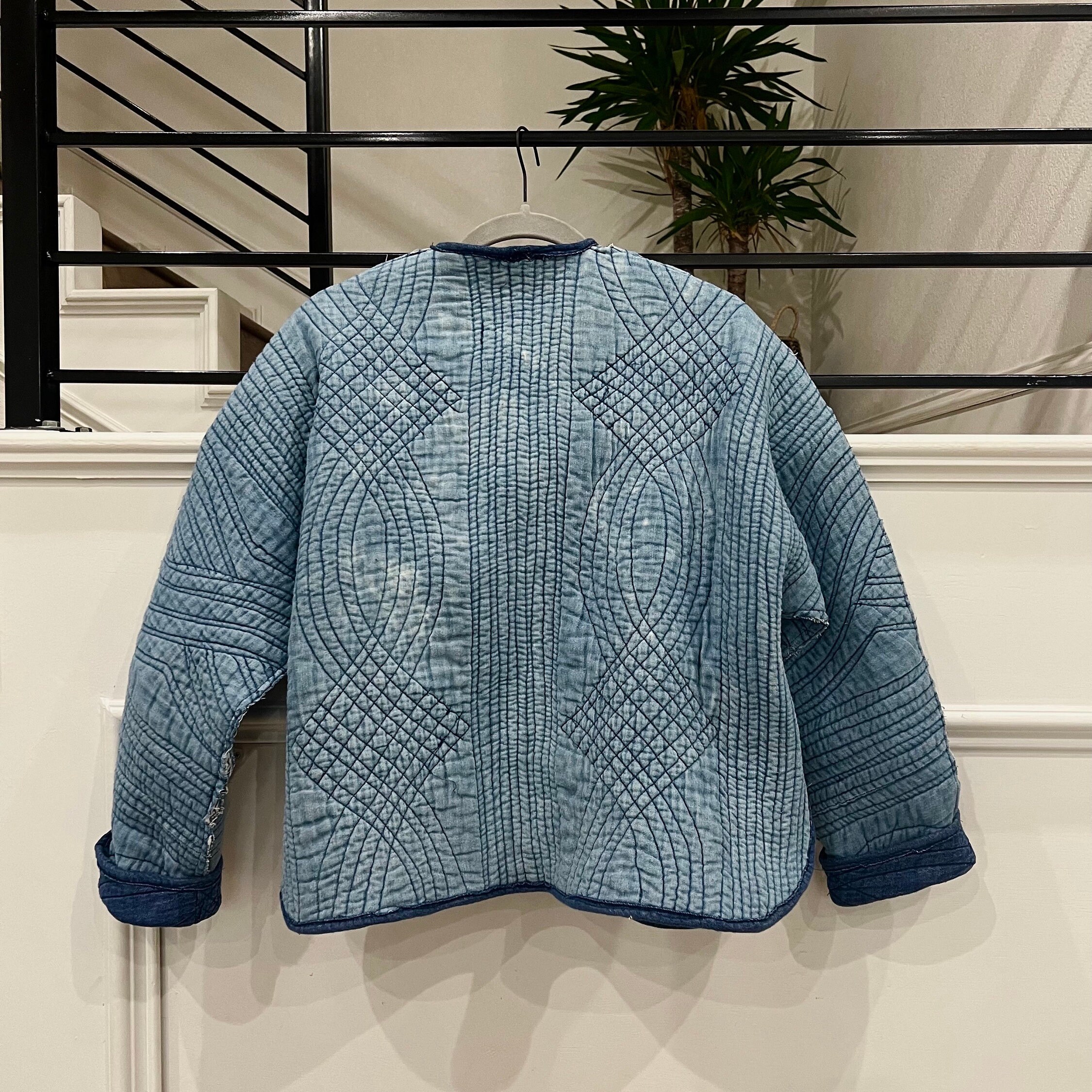 Vintage Quilt Jacket Quilted Coat, Handmade Jacket, Denim Quilt Jacket ...