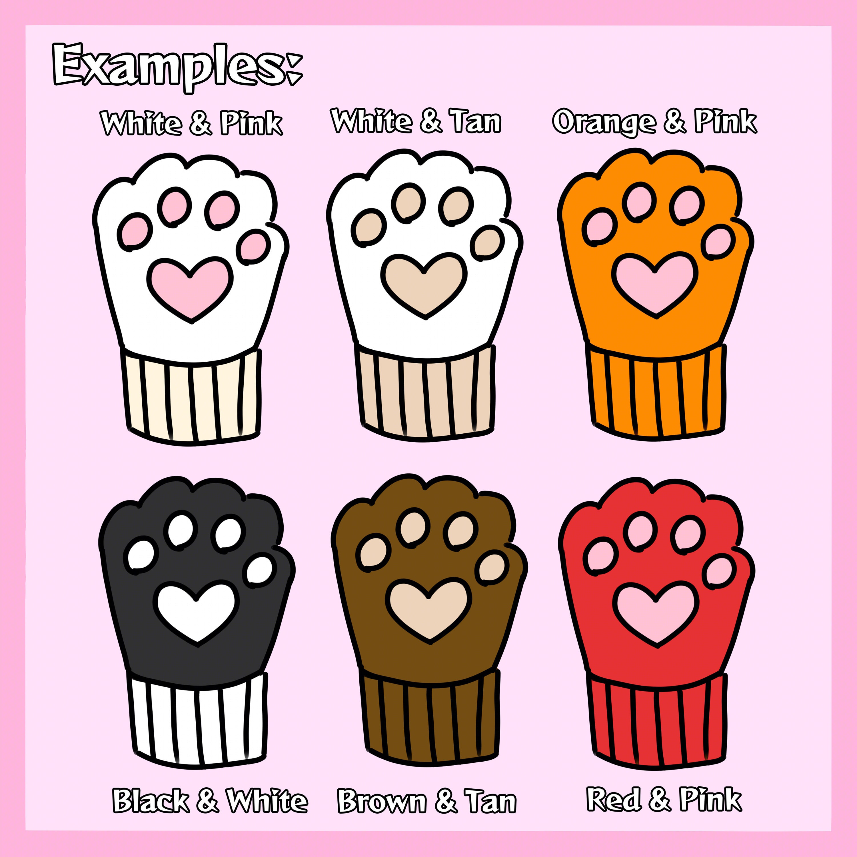 Yarn Kitty Cat Mittens Gloves Fingerless Gloves 1 Pair Different Colors ...