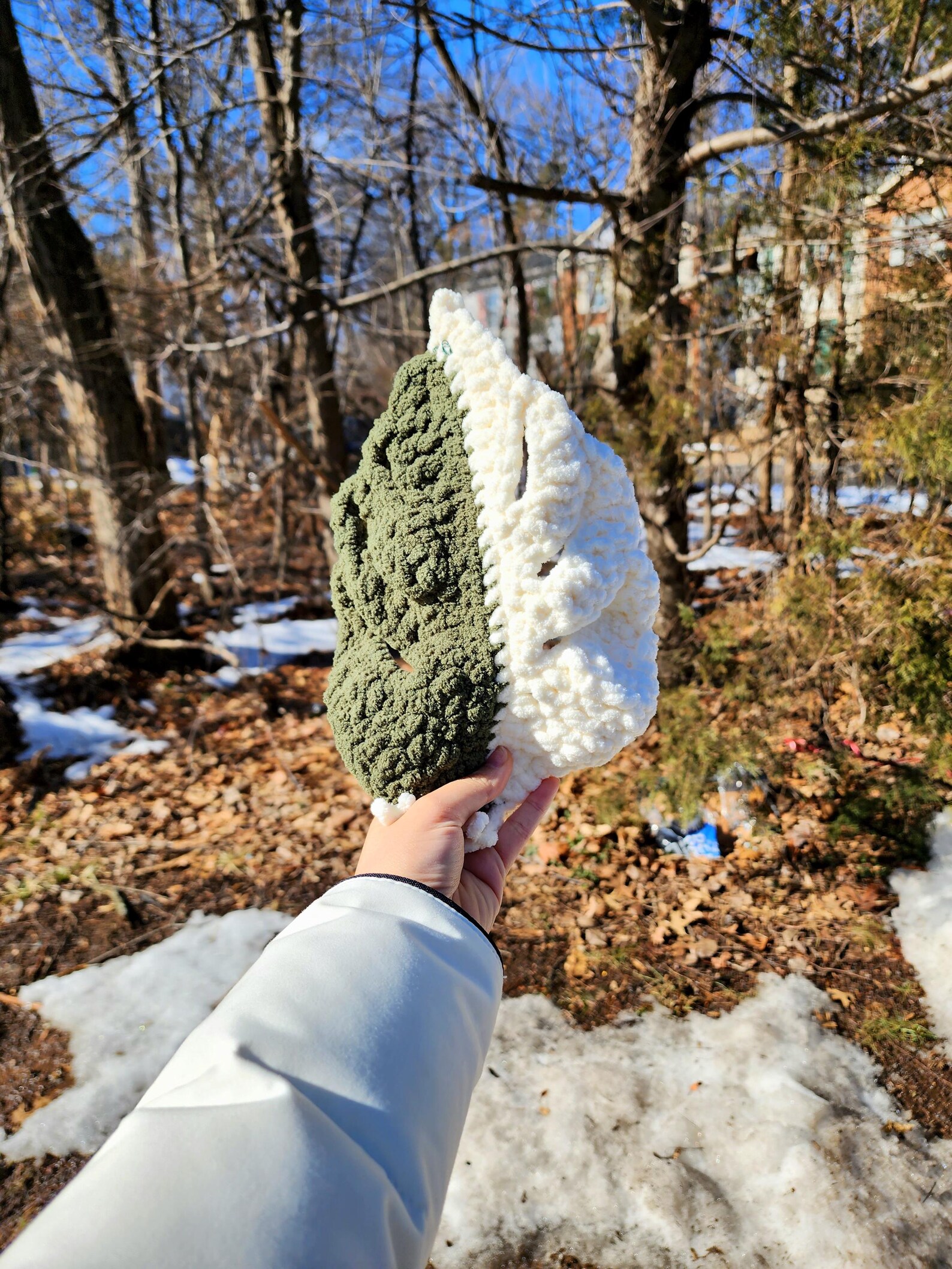 Monstera Albo Crochet Pattern: Swiss Cheese Leaf (english PDF Pattern ...