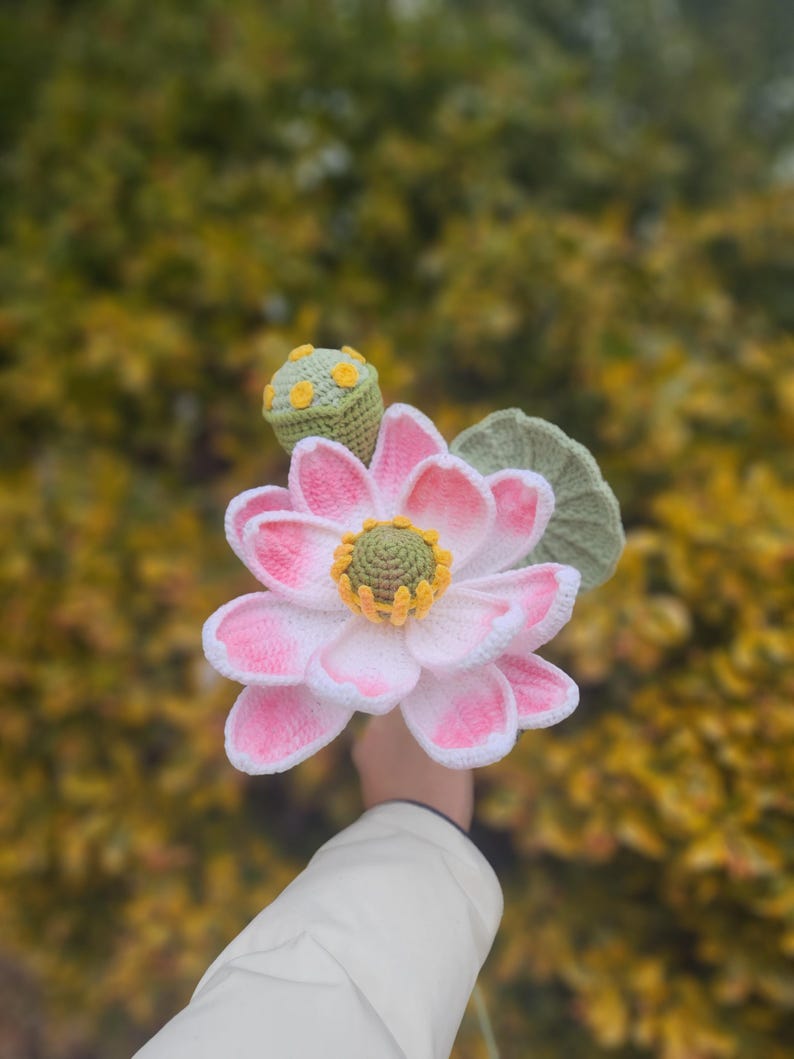 Lotus Flower Crochet Pattern: DIY Bouquet Full Set (PDF Pattern) - Etsy