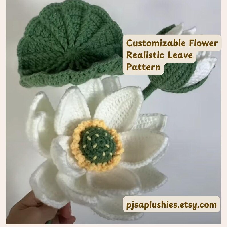 Lotus Flower Crochet Pattern: DIY Bouquet Full Set (PDF Pattern) - Etsy