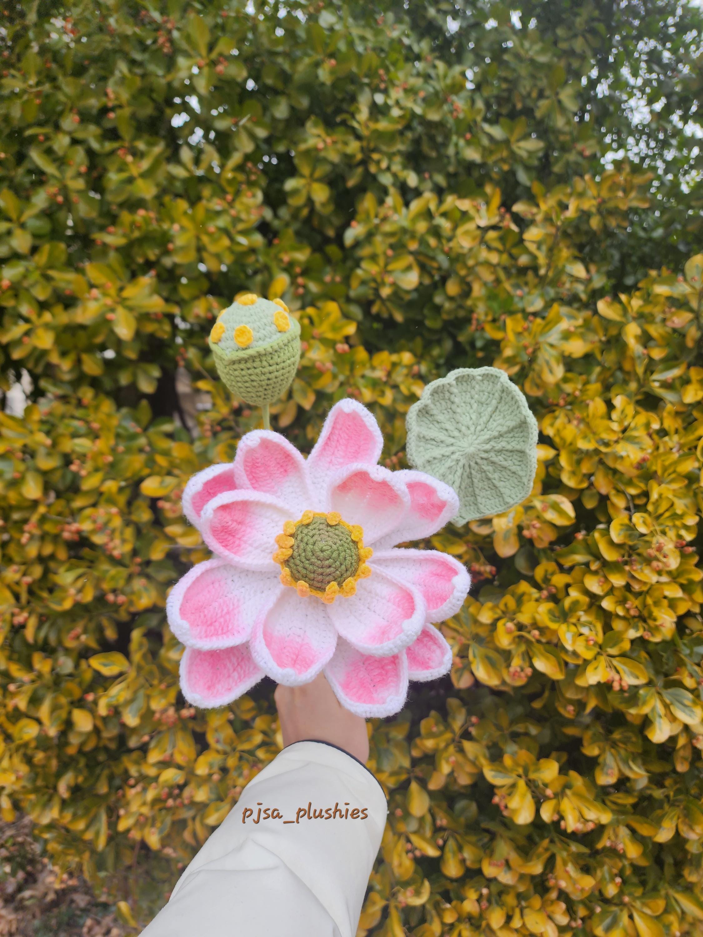 Lotus Flower Crochet Pattern: DIY Bouquet Full Set (PDF Pattern) - Etsy