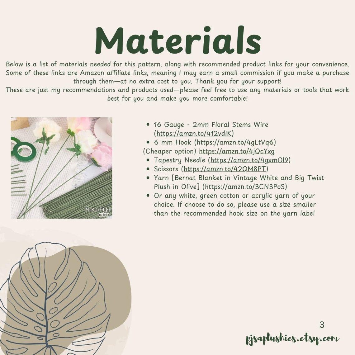 Monstera Albo Crochet Pattern: Swiss Cheese Leaf (english PDF Pattern ...