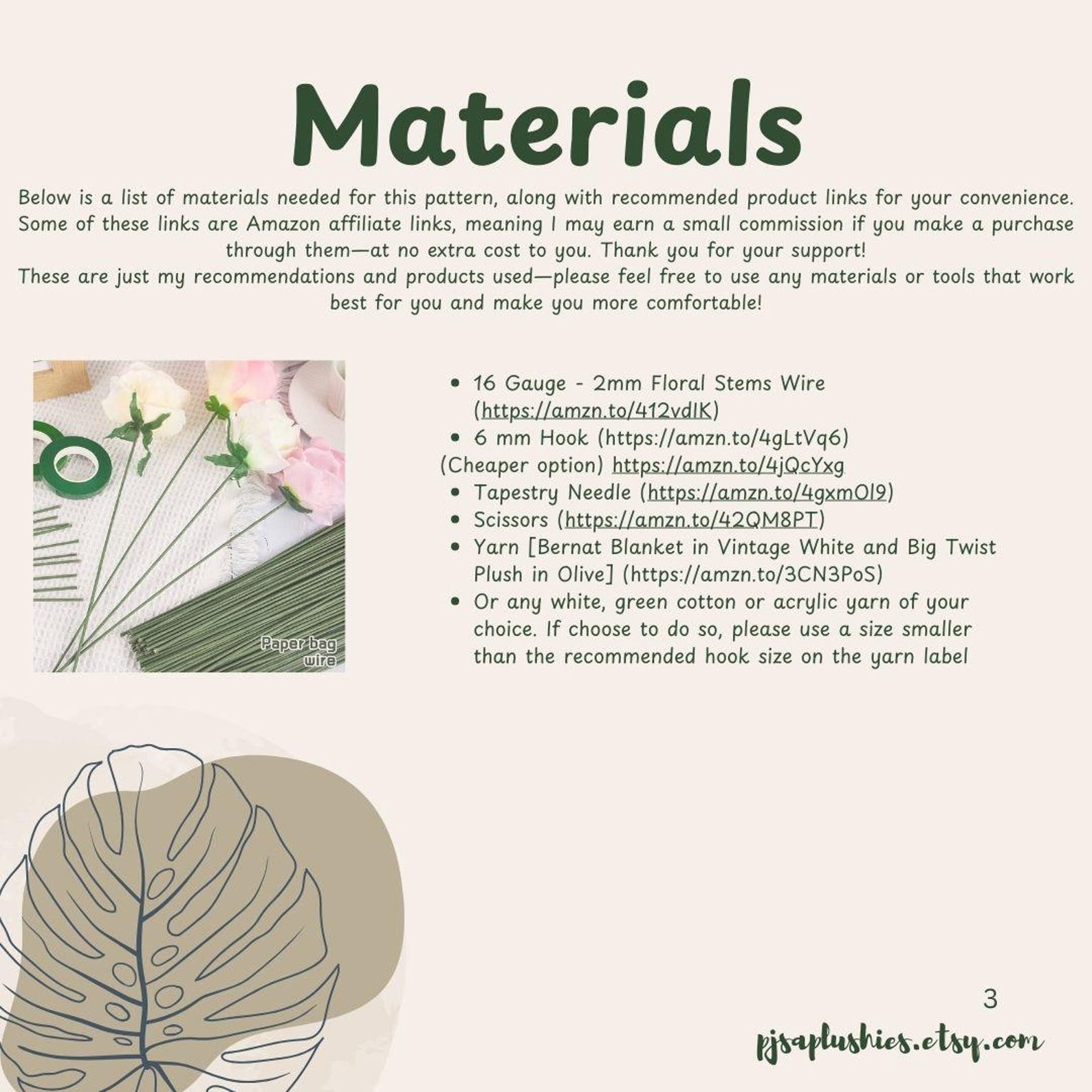 Monstera Albo Crochet Pattern: Swiss Cheese Leaf (english PDF Pattern ...