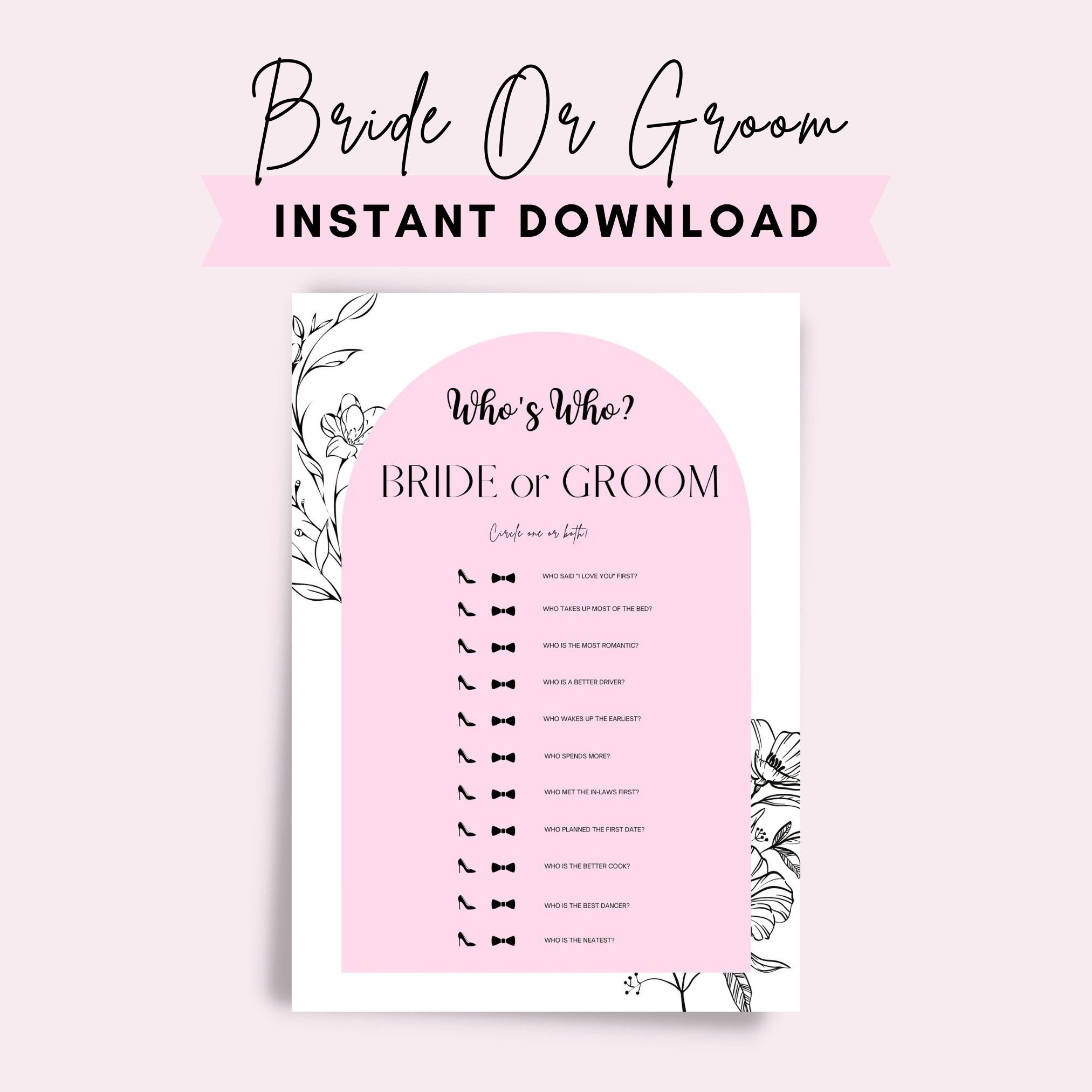 Bride or Groom | Bachelorette Party Games | Hens Games | Bachelorette ...