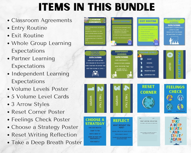 17 Classroom Management & Routines Posters Printable Bundle - Etsy