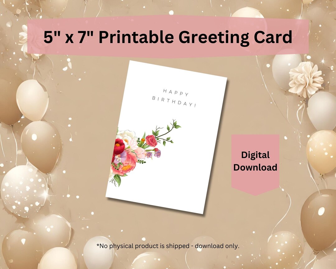 Printable Digital Birthday Card - Etsy