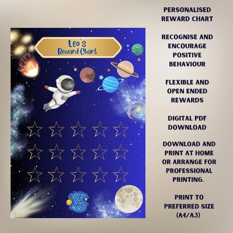 Personalised Reward Chart (DIGITAL DOWNLOAD PDF) - Etsy
