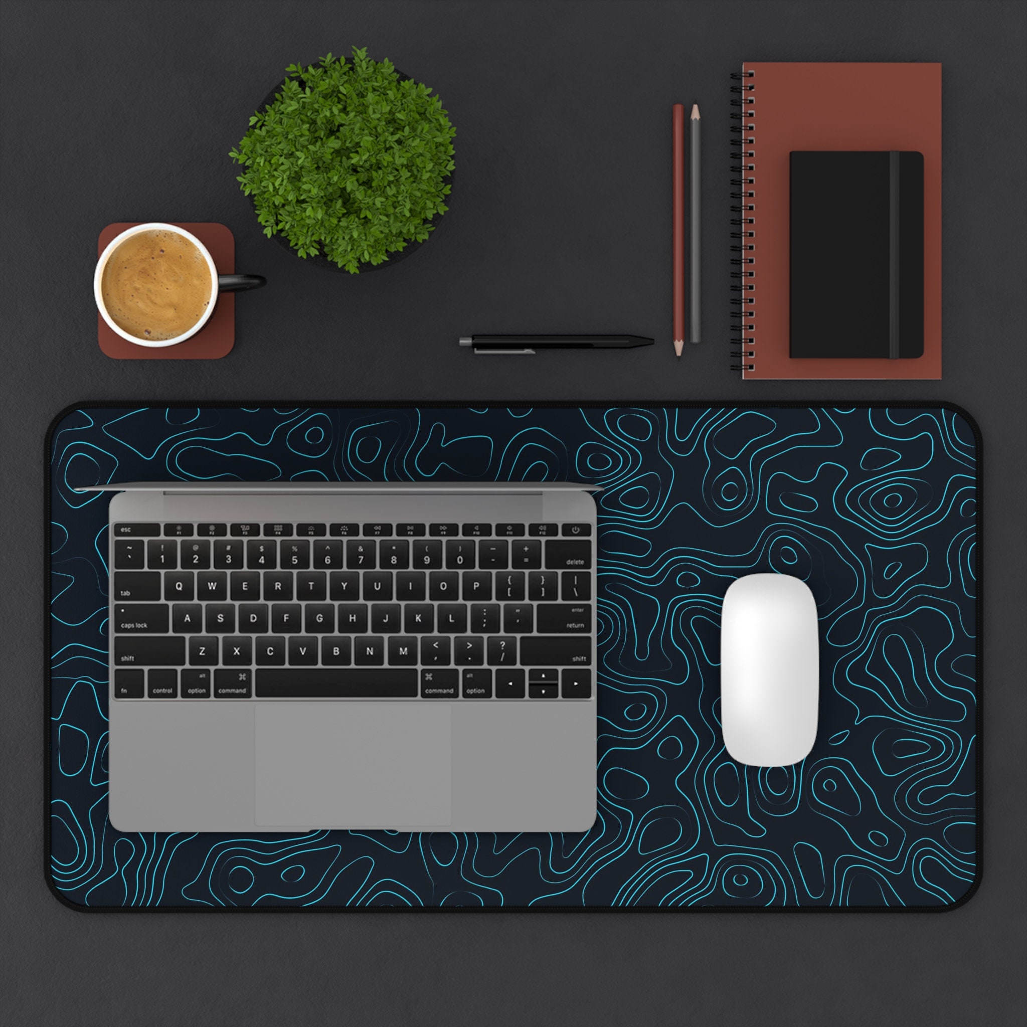 Topographic Mousepad blue Black - Etsy